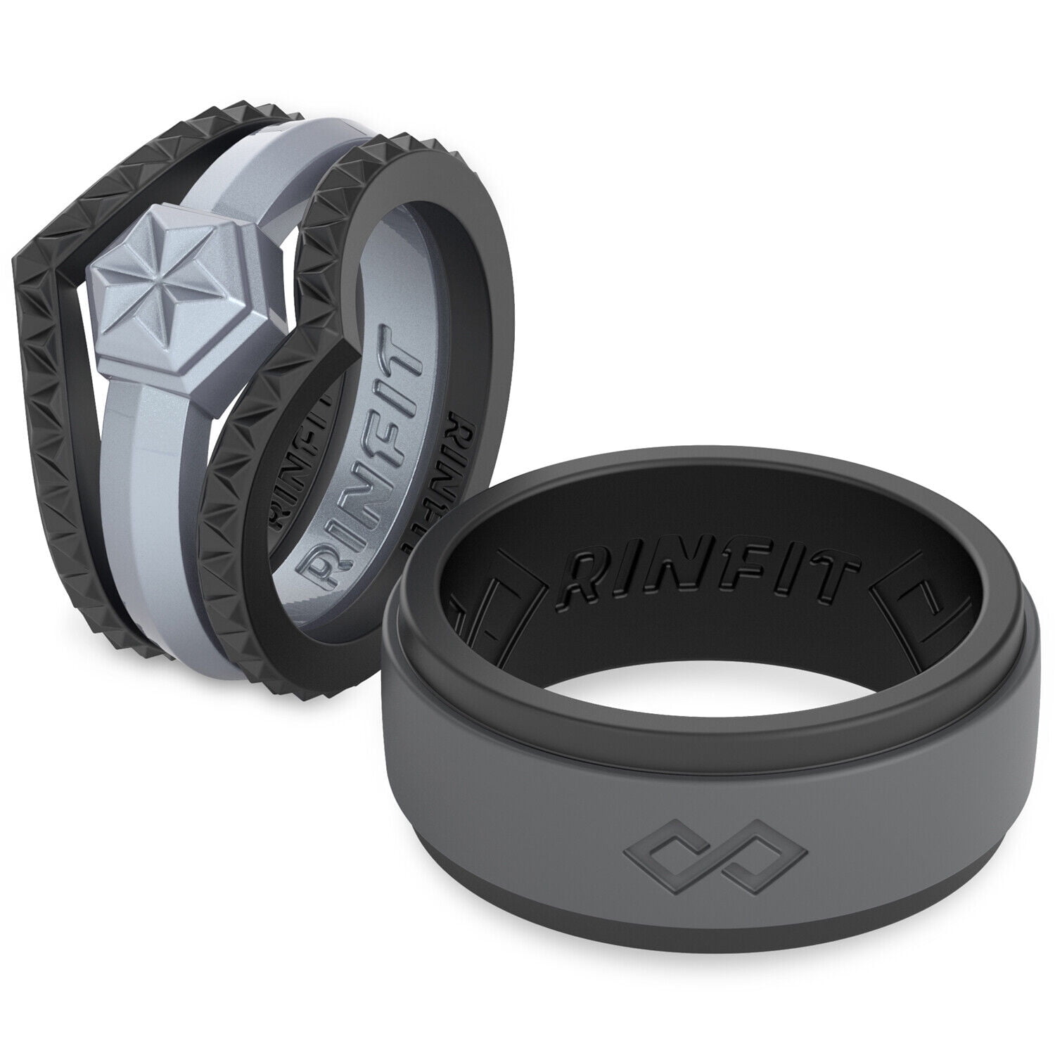 Rinfit Silicone Rings for Women & Men - Couple Sets Rubber Wedding ...