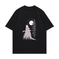 Black T Shirt Wolf Howling At Moon With Pine Tree Graphic For Casual ...