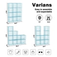 Blue Metal Wire Grid Modular Shelf Units 12-Cube Closet Organizer for ...