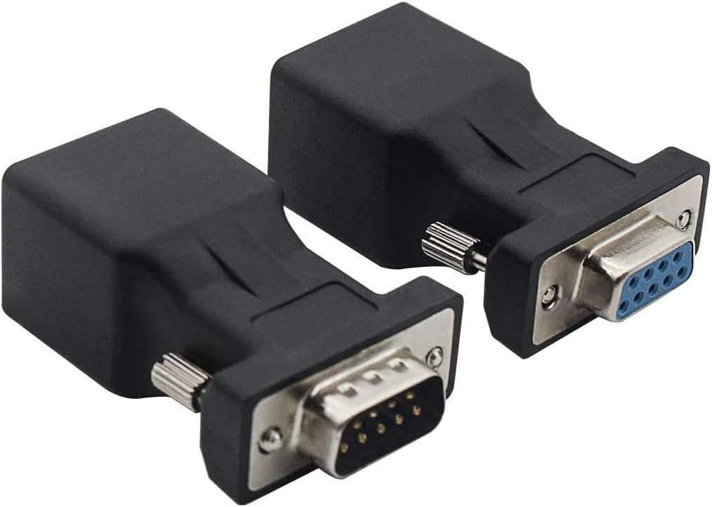 DB9 RS232 Male & Female to RJ45 Female Serial Port Extender to Port to ...