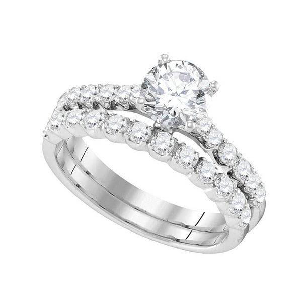 14kt White Gold Womens Round Diamond Bridal Wedding Engagement Ring