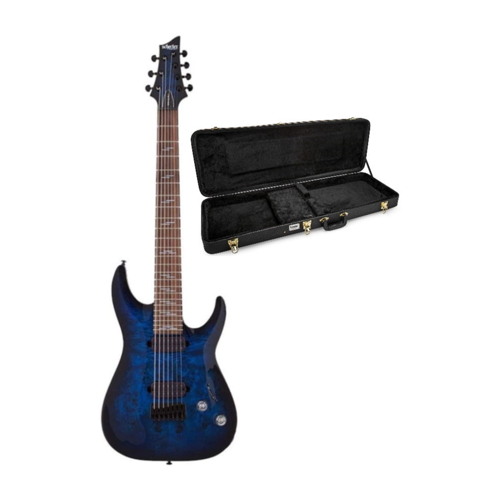 Schecter Omen Elite-7 7-String Electric Guitar (See-Thru Blue Burst ...