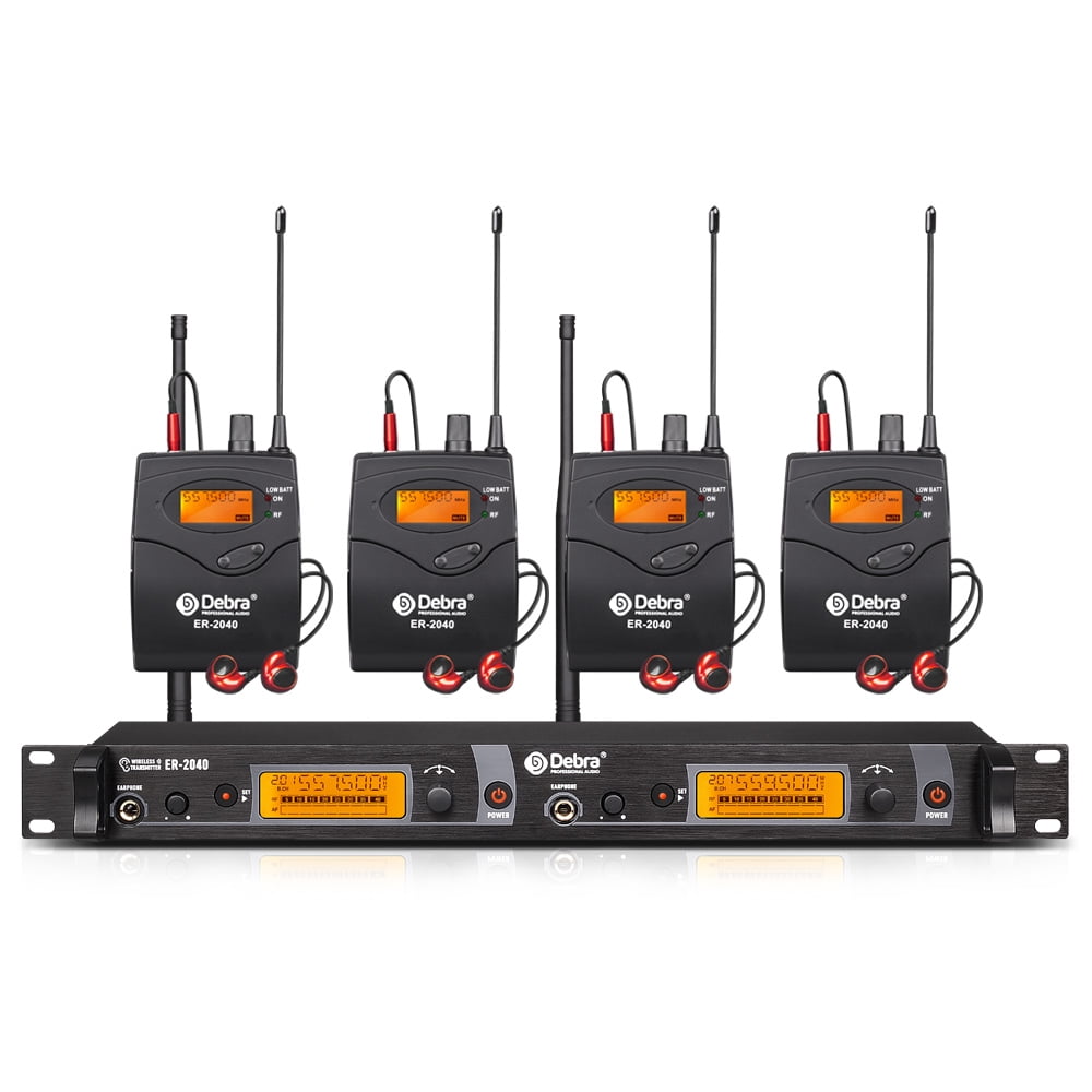 D Debra PRO UHF IEM ER-2040 Dual Channel Wireless in Ear Monitor System ...
