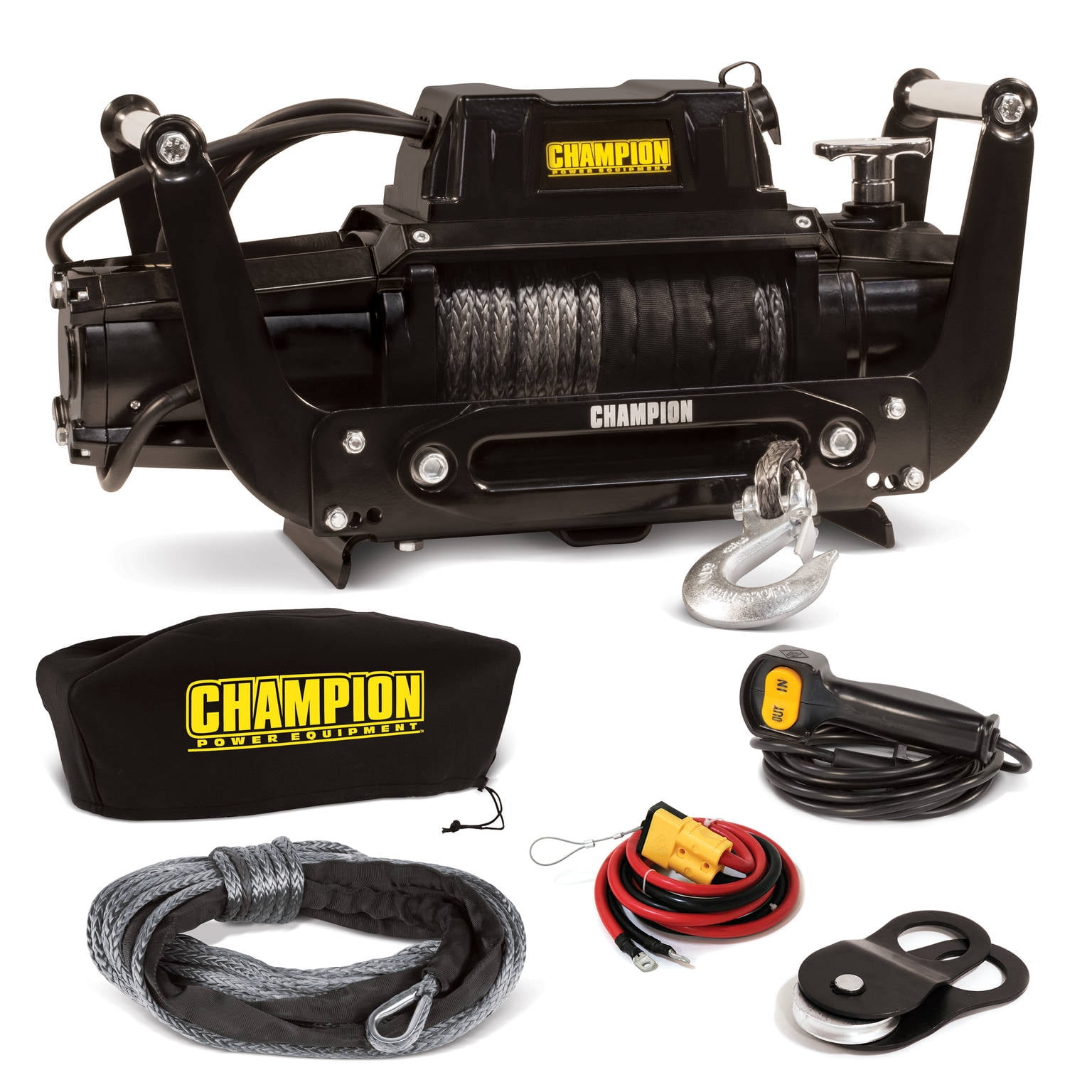 Champion 100427 12,000-lb. Truck/SUV Synthetic Rope Winch Kit with ...