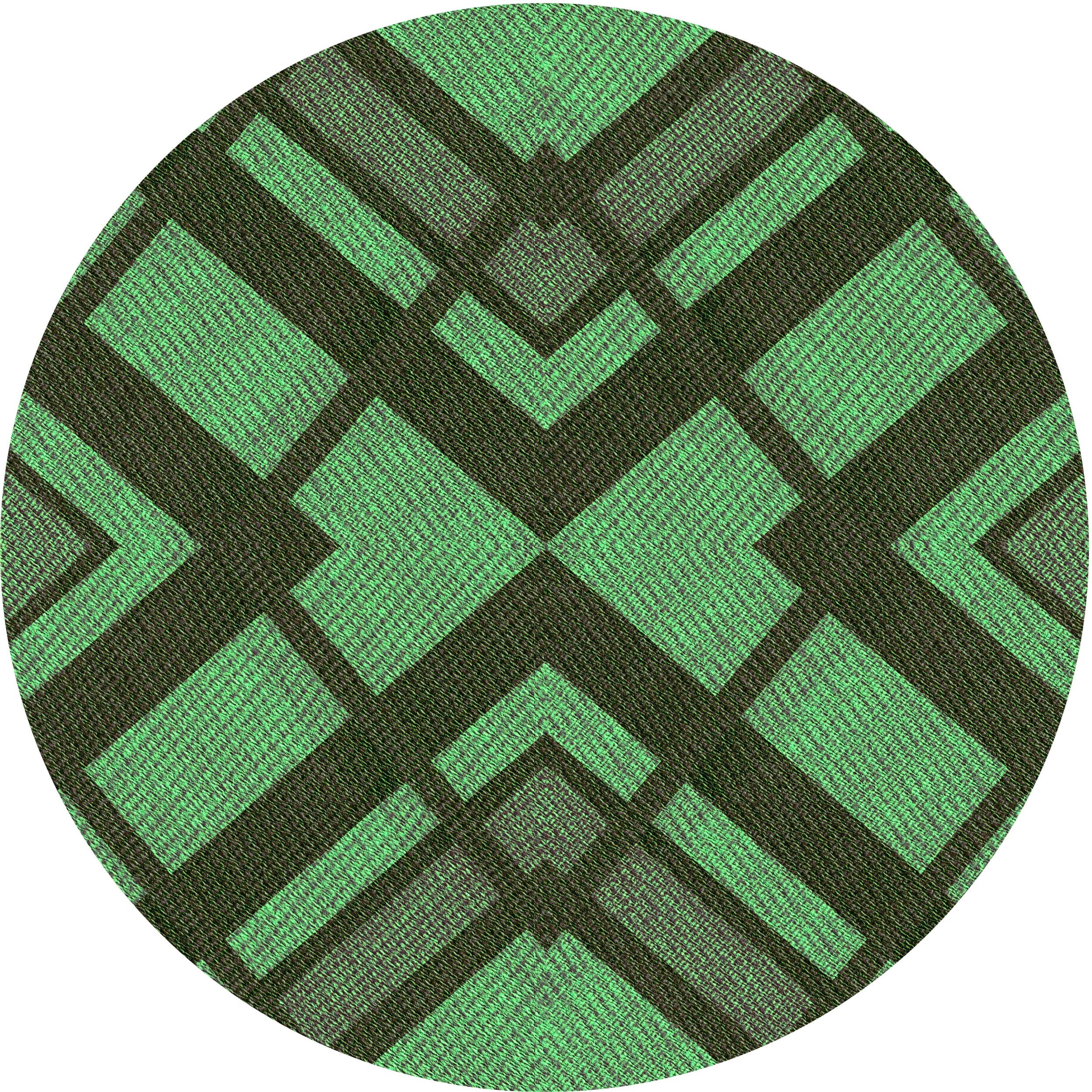 Ahgly Company Indoor Round Patterned Dark Forest Green Area Rugs, 6 ...