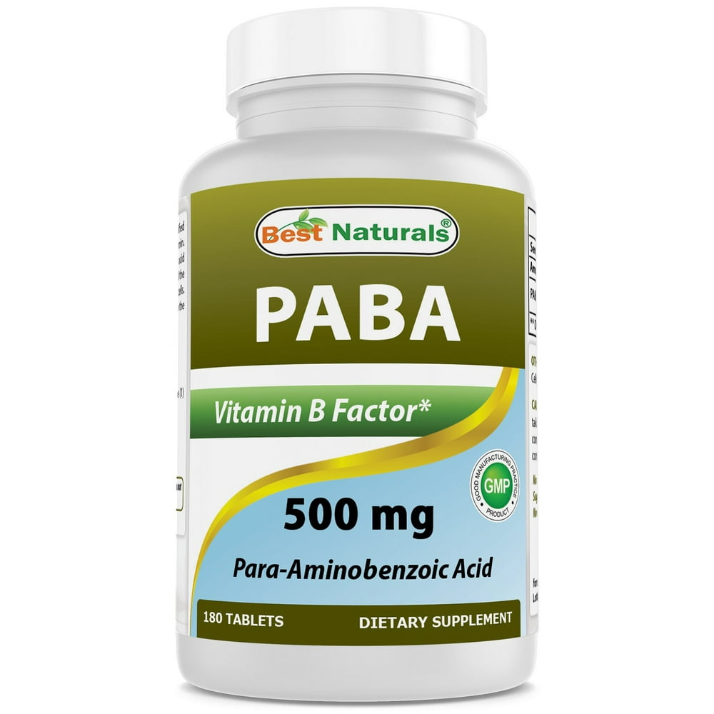 Best Naturals PABA 500 mg 180 Tablets - Walmart.com - Walmart.com