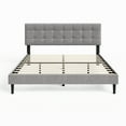 alazyhome Queen Size Square Tufted Upholstered Bed Frame, Easy Assembly ...