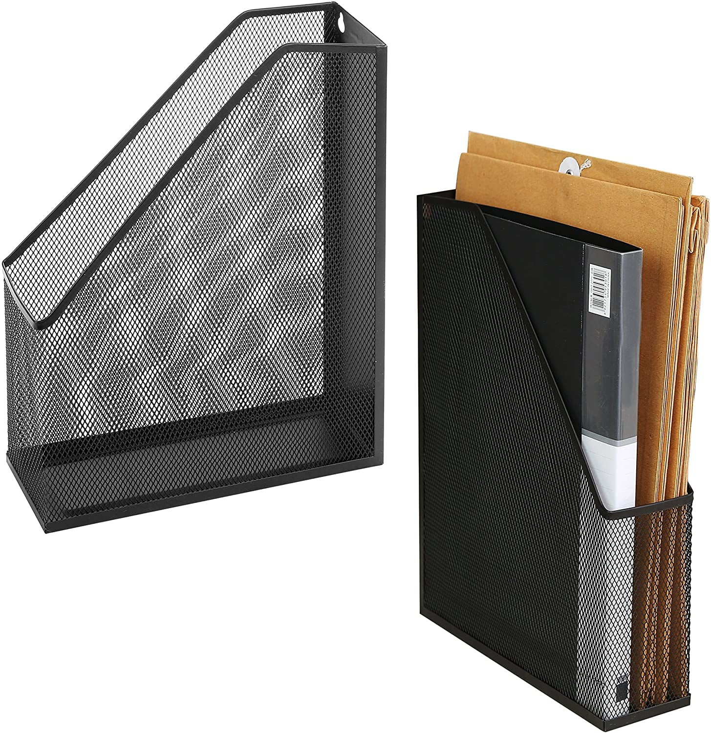MyGift Wire Mesh File Organizer Holder, Black, 2 Piece - Walmart.com