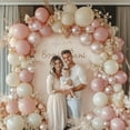 Dusty Pink Balloons Garland Arch Kit, Double Stuffed White Pearl ...