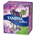 Tampax Pocket Radiant Compact Plastic Tampons, Unscented, Super, 16 ...
