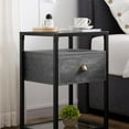 VECELO Tempered Glass Top Nightstand with Drawer, Modern Bedside/Sofa ...