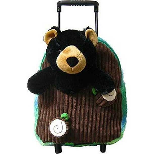 Kreative Kids - 8062 Black Bear Plush Rolling Backpack - Walmart.com ...