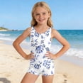 Afdoent Girls One Piece Swimsuits Kids Floral Print Swimsuit For Tweens ...