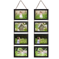 MEBRUDY 5x7 Multi-Opening Picture Frame Collage, Walnut Brown, Wall Hanging, Set of 8 - Walmart.com
