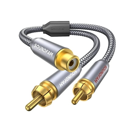 RCA Y Splitter S RCA/Phono Splitter Cable 1 Female to 2 Male Gold ...
