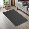 Black Solid Door Mat 20x31.5 Inch Minimalist Cloth Industrial Slate ...