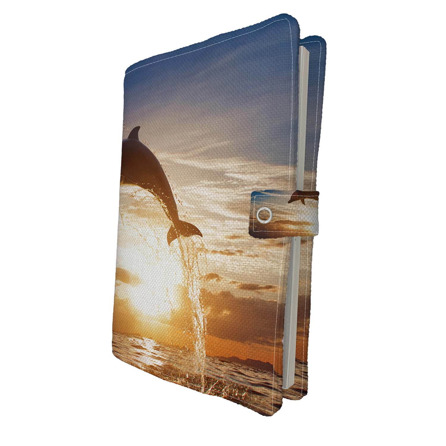 PKQWTM dolphin leaping jumping shining sunset sea water Book Cover Book ...