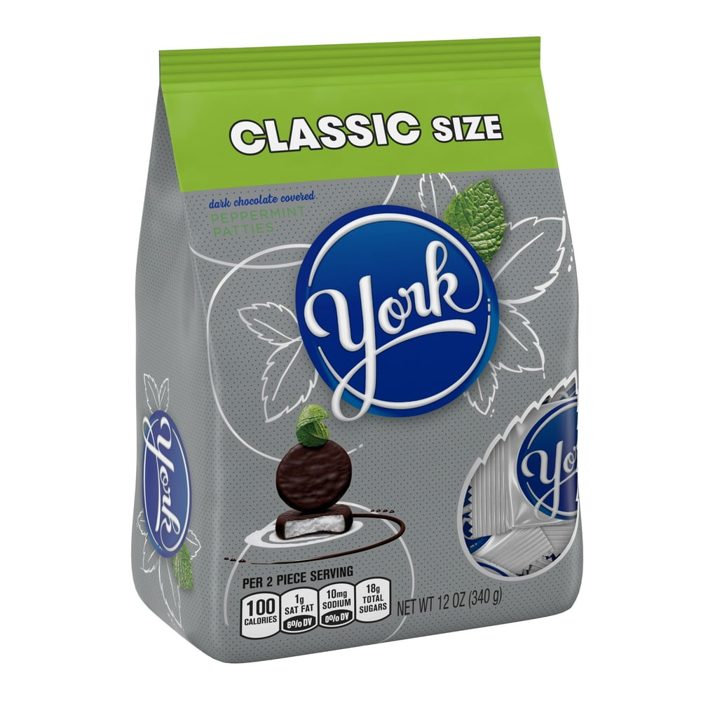 York Peppermint Patties Candy, Dark Chocolate, 12 Oz. - Walmart.com ...
