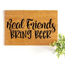Doormat Real Friends Bring Beer Welcome Mat Funny Doormat Farmhouse Do ...