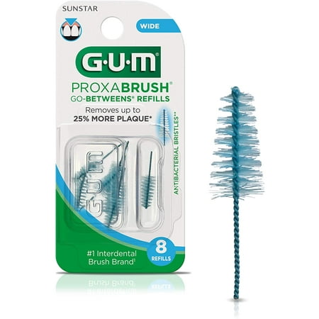 Gum Go-Betweens Proxabrush Refills Wide, tapered, nylon coated wire 8 ...