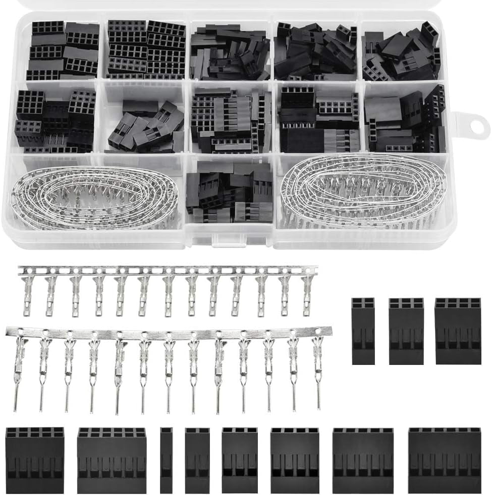620 PCS DuPont Connector Kit 2.54mm Pitch JST SM 1 2 3 4 5 6 Pin Crimp Housing Connectors with ...