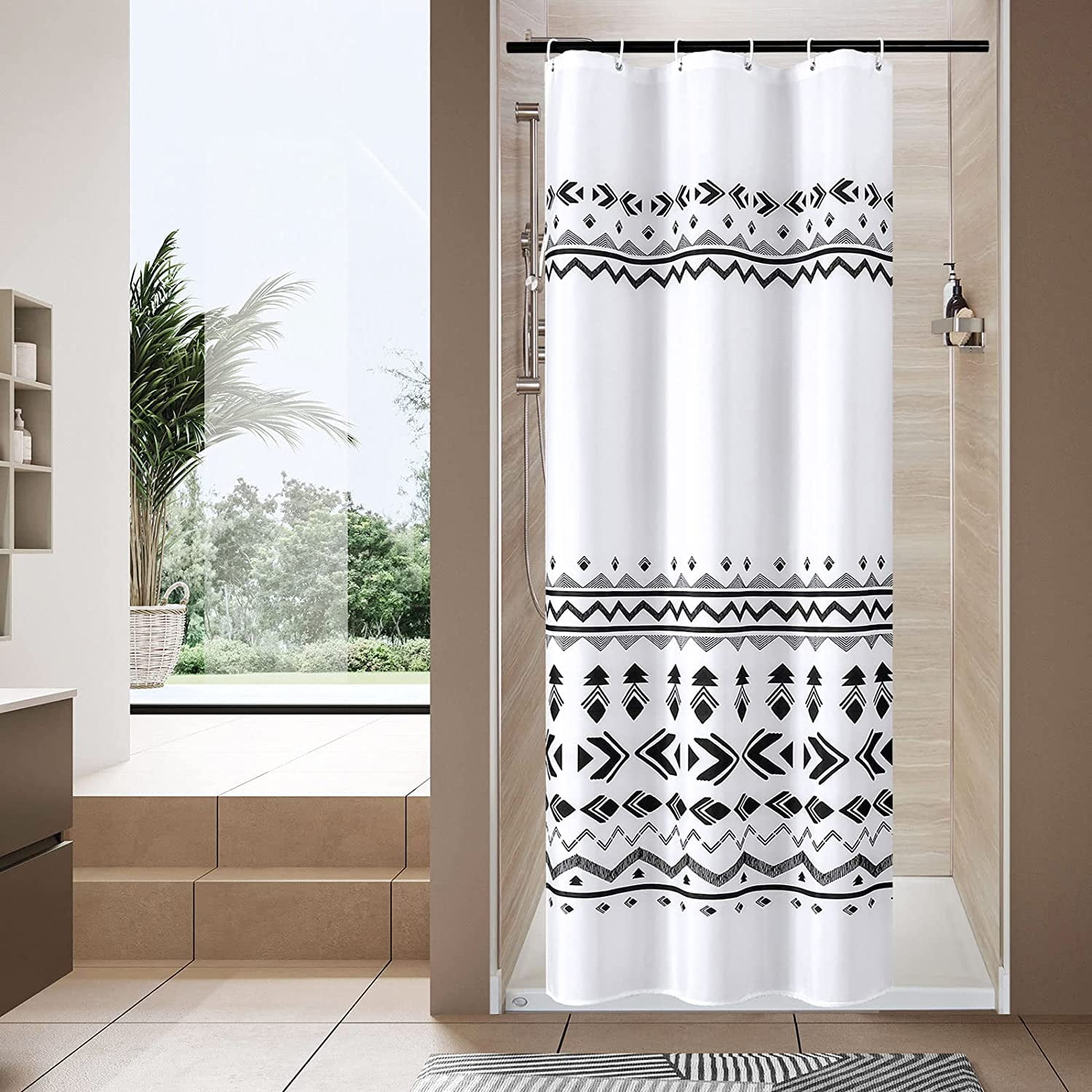 Aoselan Boho Small Stall Shower Curtain 36 X 72 White Half Size Shower