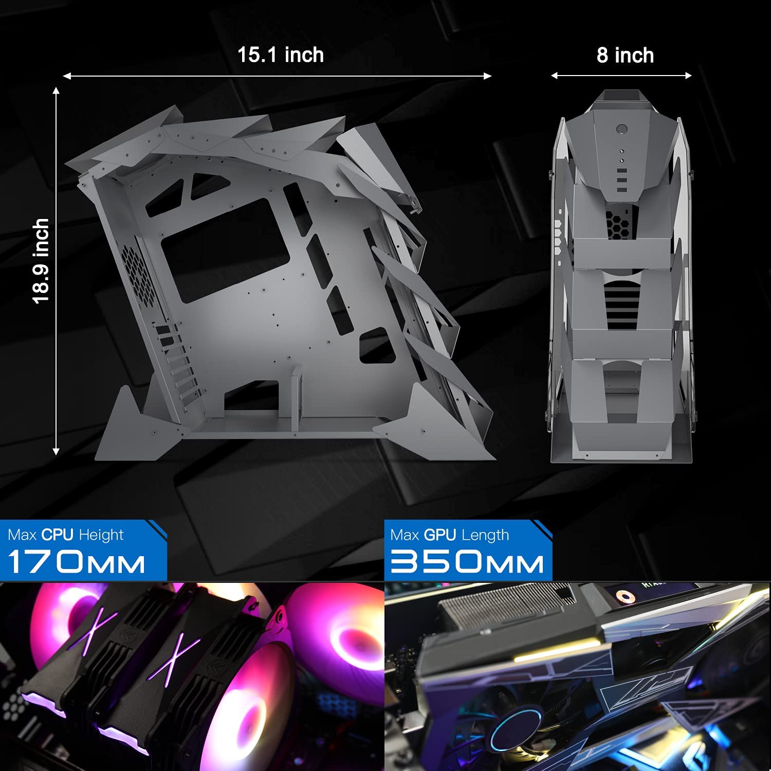 Buy Vetroo K1 Pangolin Mid-Tower ATX PC Gaming Case, Dual Tempered ...