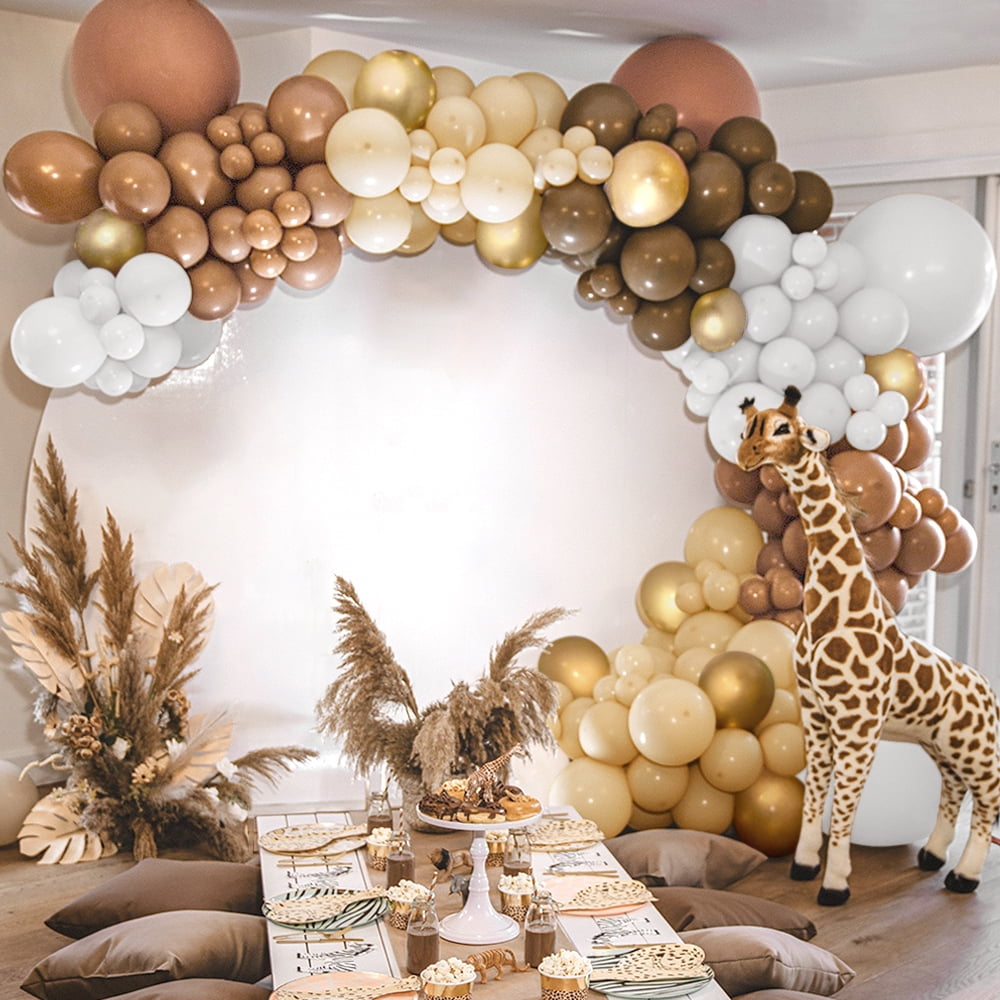 Brown Balloon Garland Arch Kit with Neutral White, Beige, Light and ...