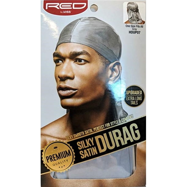 KISS - KISS Red Durag Silky Satin Gray Extra Long Tails 1 Each ...
