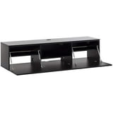SONOROUS Studio ST-160B Wood and Glass TV Stand with Hidden Wheels for Sizes up to 75" (Modern ...