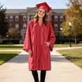 FASHOFT Adult Graduation Cap and Gown Set with Pockets for Men Women ...