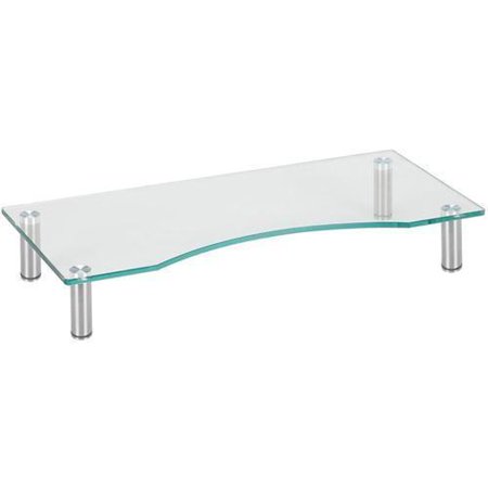 GlobalTone TV Or Monitor Raiser Multimedia Desktop Stand With Glass ...