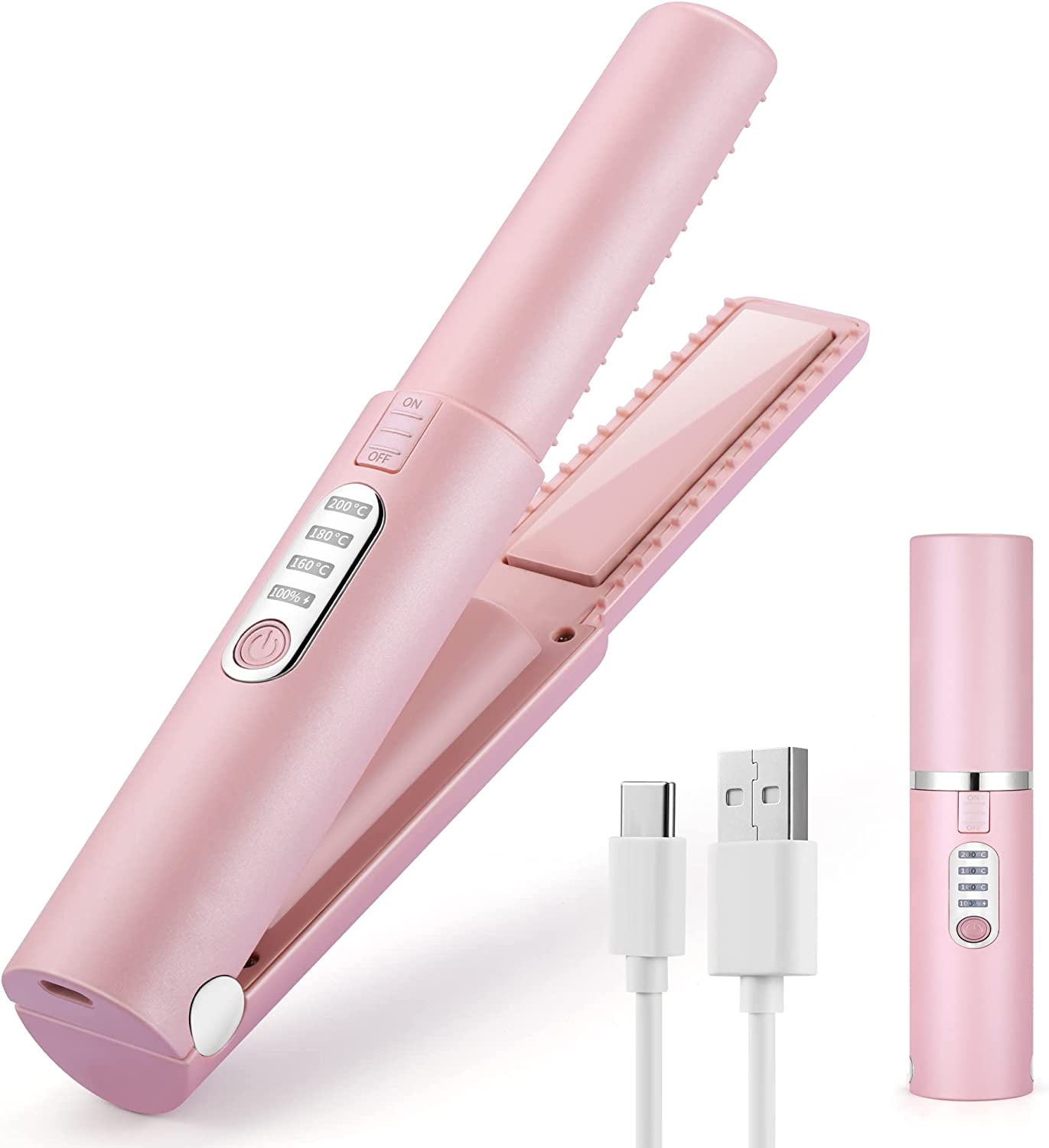 Mini plancha de pelo inalámbrica recargable portátil USB plancha de ...