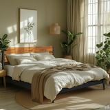 Acacia Callisto Solid Wood Bed Frame with Headboard, Signature ...