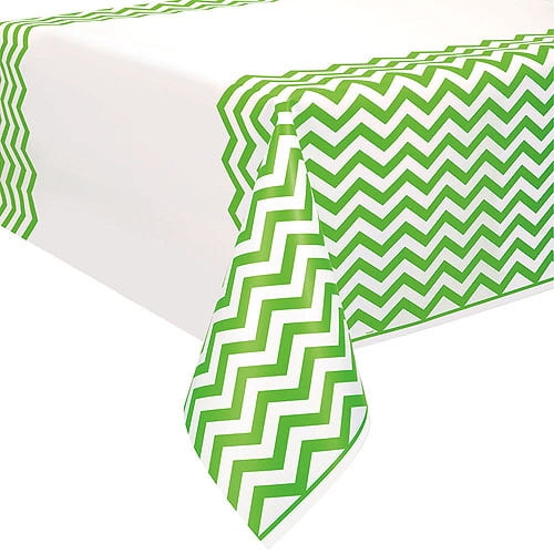 Plastic Lime Green Chevron Table Cover, 108" x 54" - Walmart.com ...