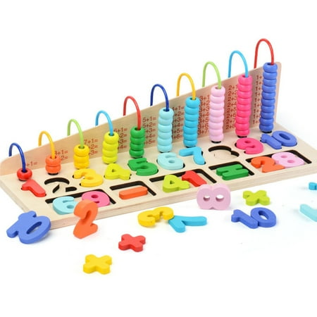 Montessori Kids Wooden Toys Count Numbers Matching Shape Math Learning ...