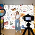 12x8ft Photo Backdrop, Spring Blossom Floral Soft Polyester Backdrop ...
