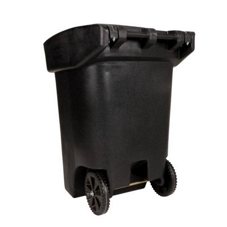 Toter Bear Tough Polyethylene Wheeled Trash Can Lid 96 gal Black Walmart