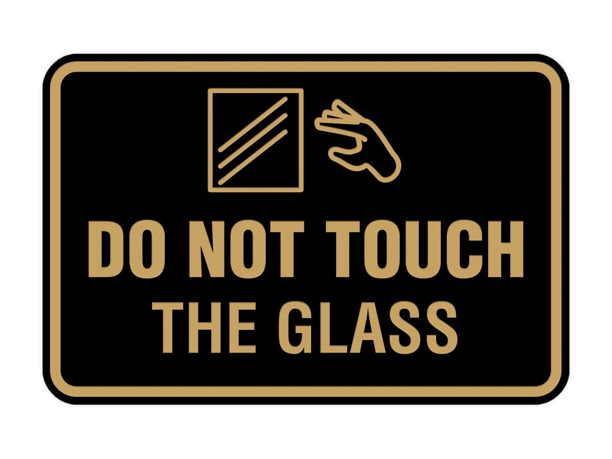 Signs ByLITA Classic Framed Do Not Touch The Glass Sign (Black Gold ...