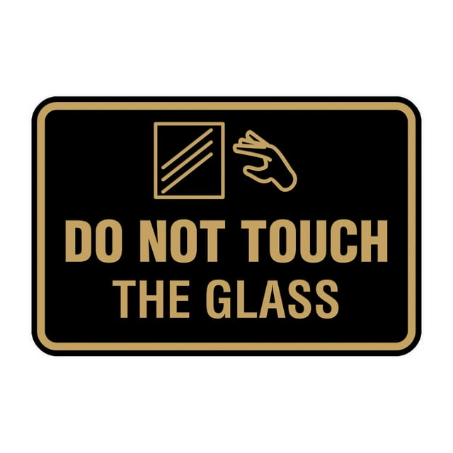 Signs ByLITA Classic Framed Do Not Touch The Glass Sign (Black Gold ...