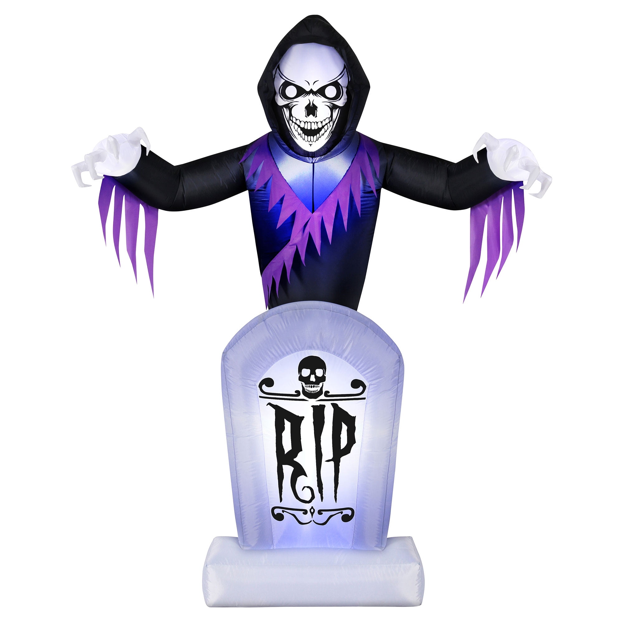 Occasions 8 Ft LED Inflatable Halloween Grave & Grim Reaper Yard ...