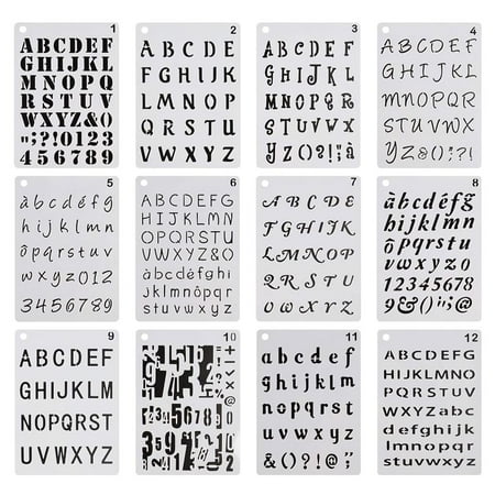 Redempat 12pcs English Alphabet Painting Template PET Painting Stencil ...