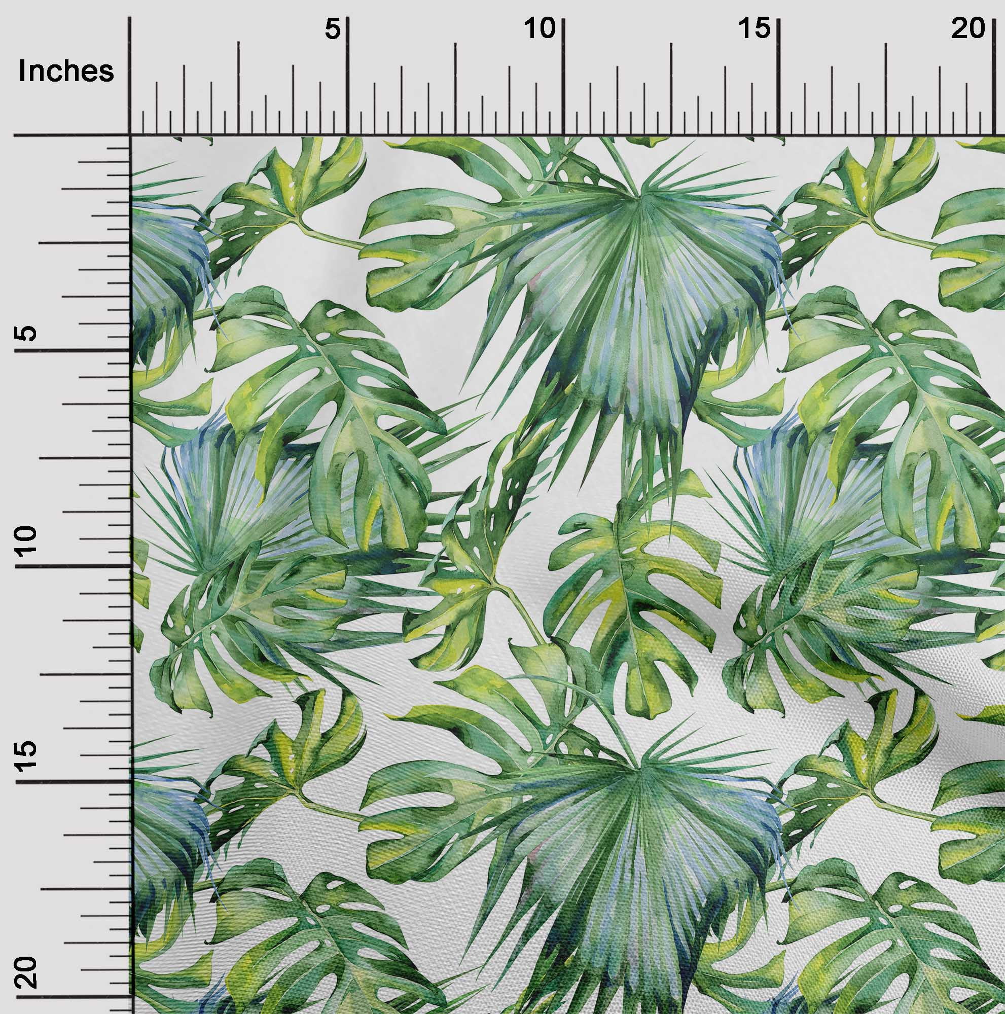 oneOone Velvet White Fabric Neem Leaves Diy Clothing Quilting Fabric ...