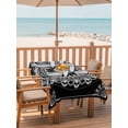 Abstract Art Rectangle Outdoor Tablecloth with Umbrella Hole Black ...