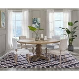 Pemberly Row 71" Round Modern Pine Wood Dining Table in Brown - Walmart.com