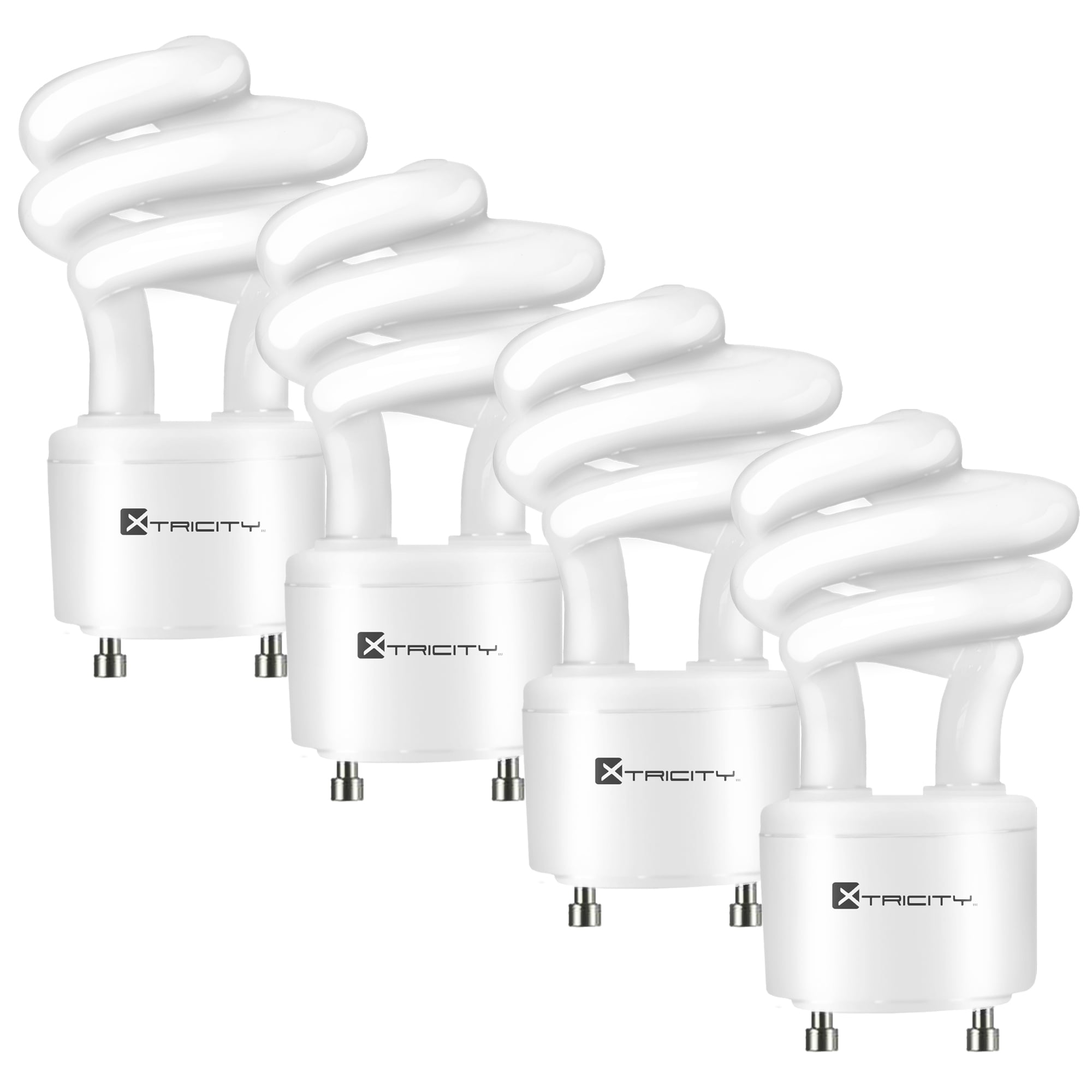 Xtricity CFL GU24 Light Bulb, 2-Prong T2 Spiral 13W, 120V, 900lm, 2700K ...