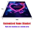 [Soft Lightweight Blanket] Custom Name Butterfly Heart Flannel Throw ...