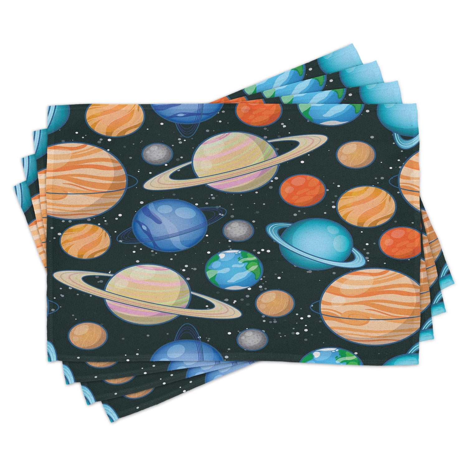 Ambesonne Galaxy Place Mats Set of 4, Galaxy Space Art Solar, Standard ...