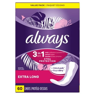 Always Thin Pantiliners, Regular 60 ea (Pack of 2) - Walmart.com