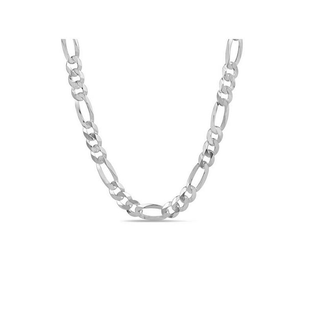 Forever New - Sterling Silver Diamond Cut Figaro Chain Necklace 22 Inch ...